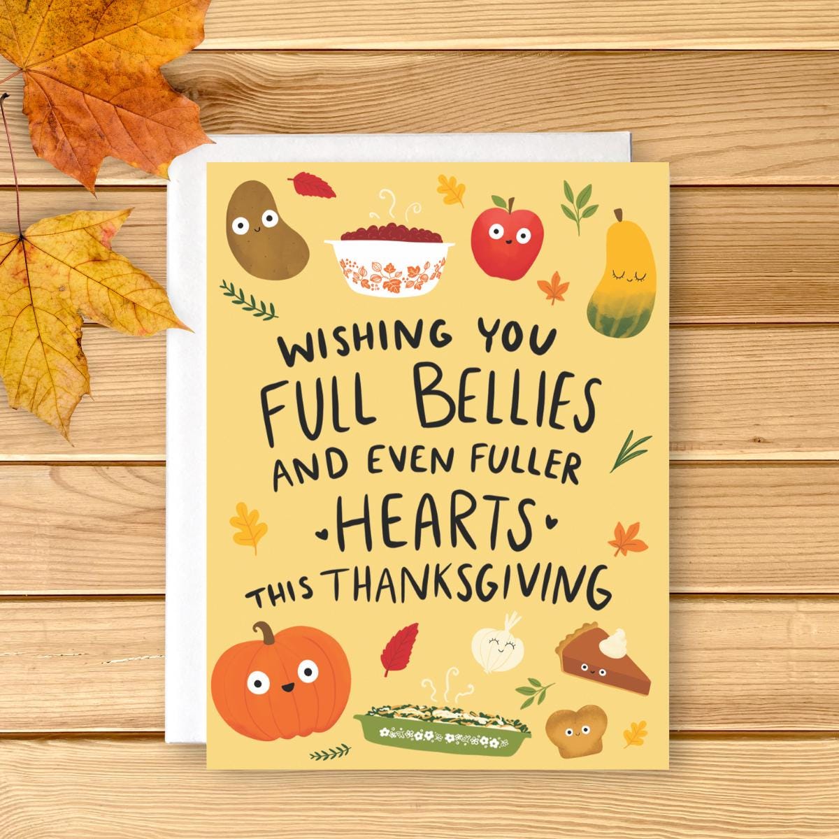 Thanksgiving Cards Set of 6, Fall Lllustrated Note Cards With Cozy ...
