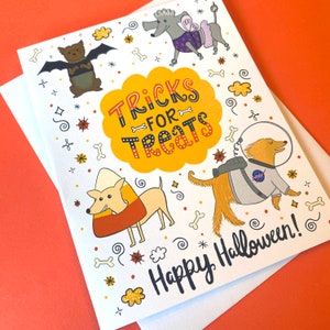 Dog Halloween Cards, Happy Halloween Greeting Card, Halloween Card Kids ...