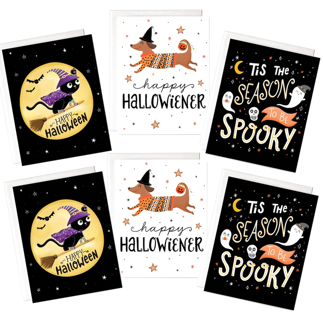 Halloween Cards Set, Halloween Card Packs, Halloween Greeting Cards ...