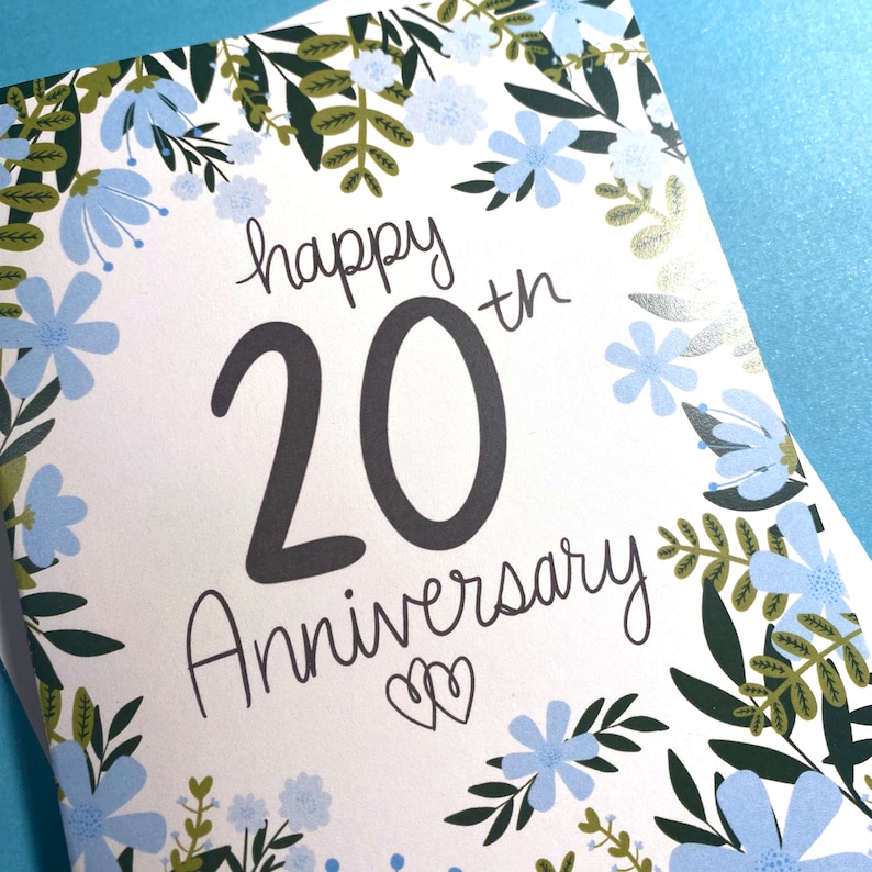 20th Wedding Anniversary Card; 20 Years Married Gift - Etsy