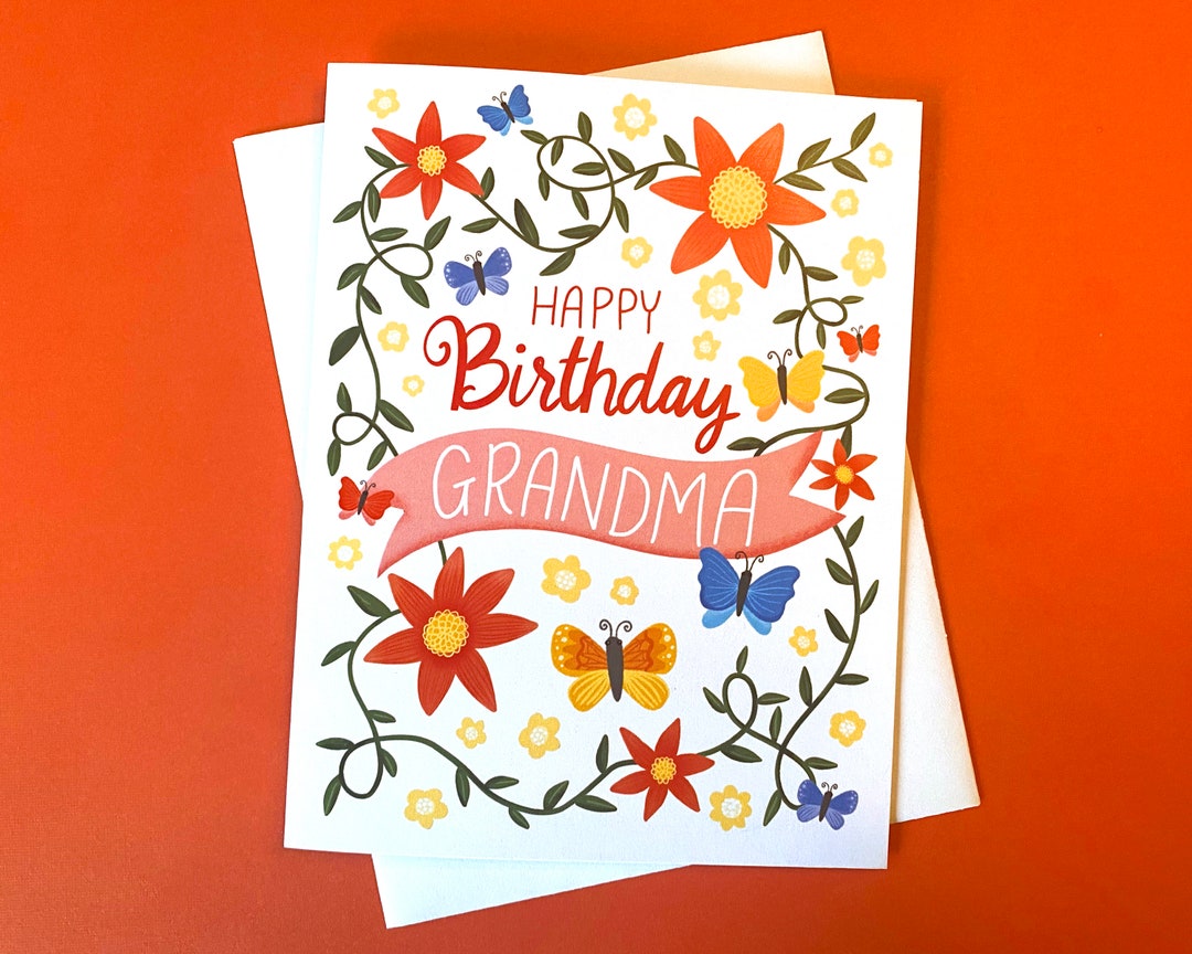 Grandma Birthday Card for Grandmother, Granny Birthday Card, Birthday ...