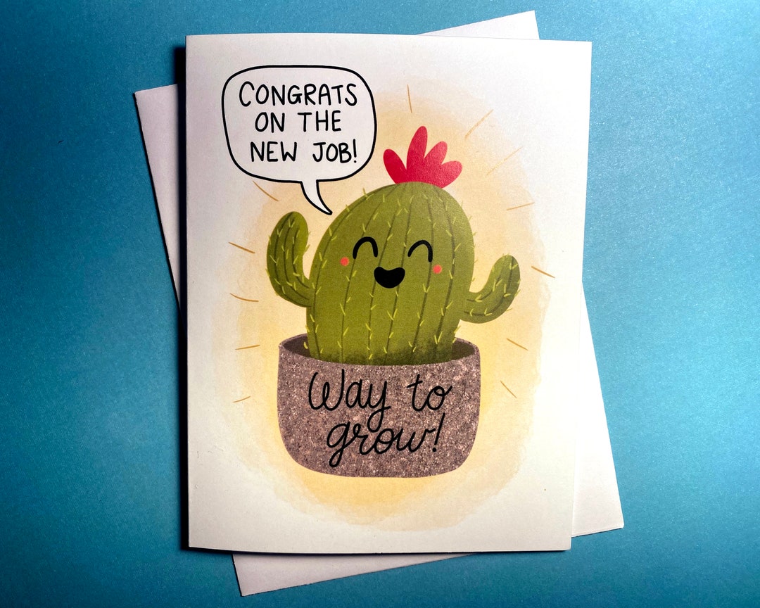New Job Card, Way to Grow Card, Promotion Card, New Job Congrats Card ...