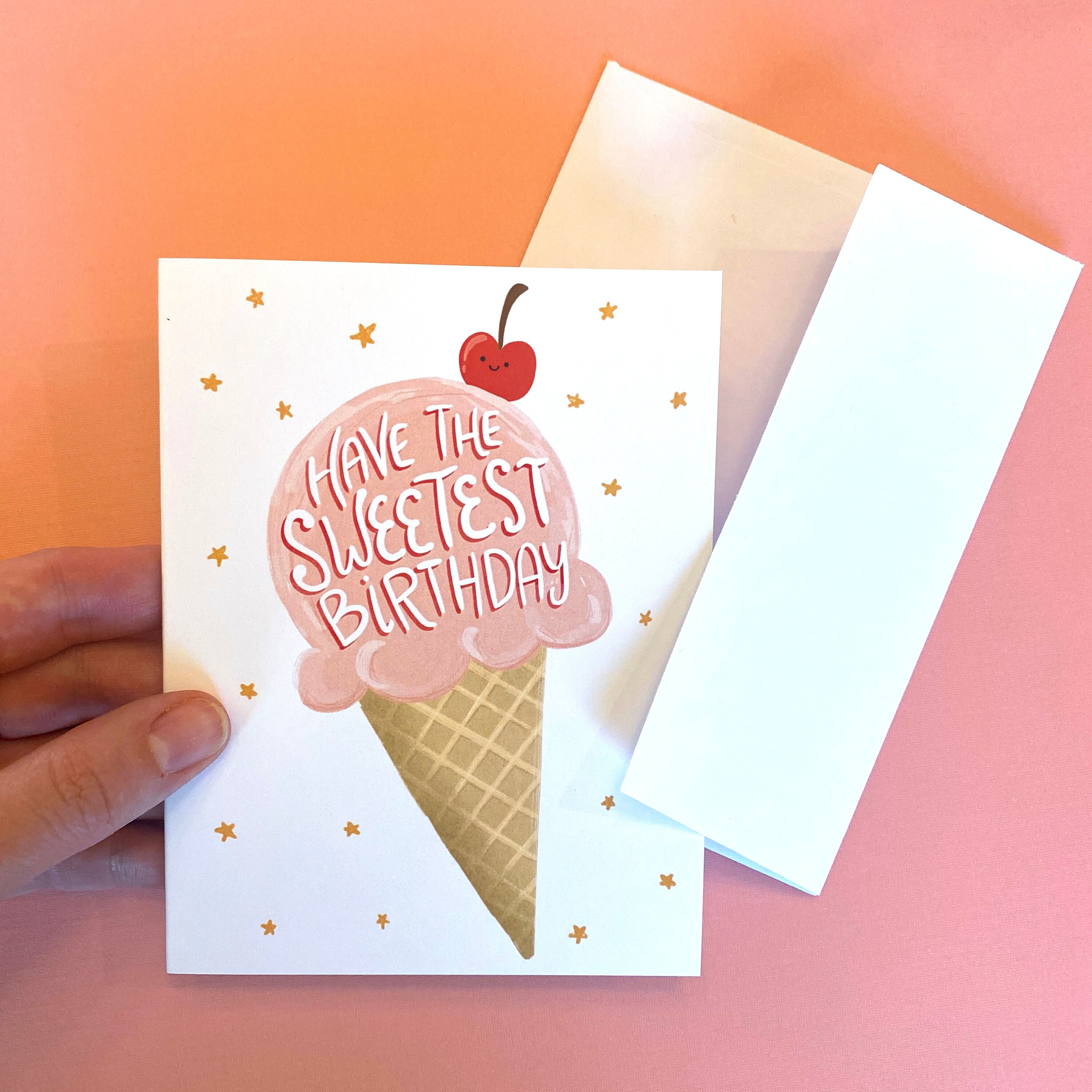 Ice Cream Cone Birthday Card: Sweet Greeting Card - Etsy
