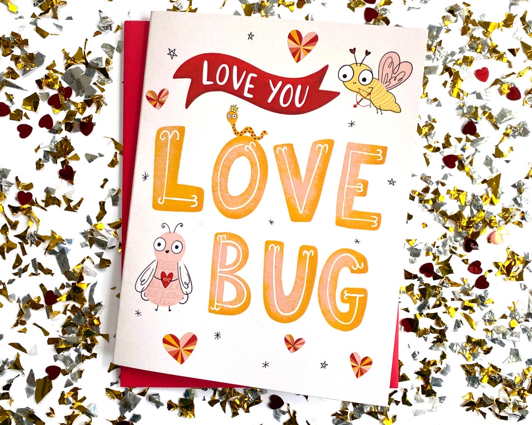 Love Bug Valentine's Day Card: Adorable Grandkids Card - Etsy
