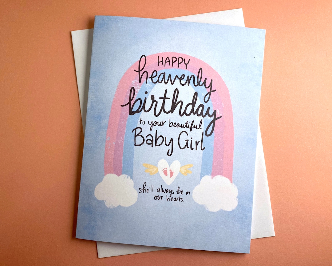 Angel Baby Birthday Card: Remembrance of Baby Girl in Heaven - Etsy