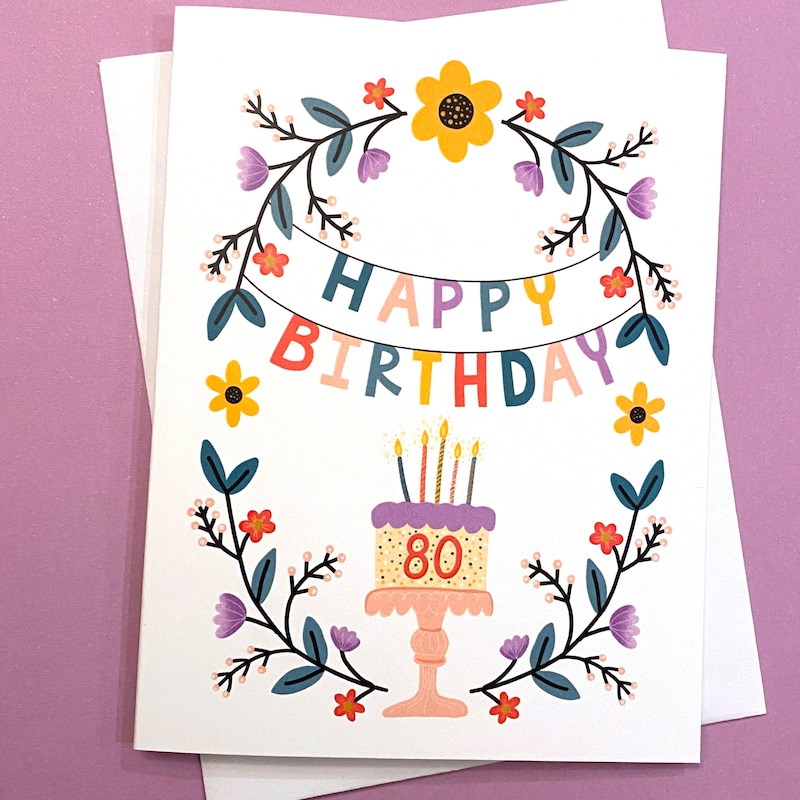 80th Birthday Cards - Etsy