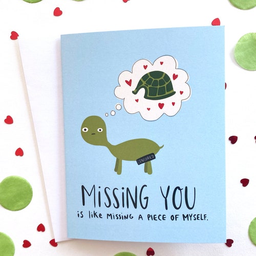 Miss You Card Long Distance Relationship Card T Rex Card Etsy