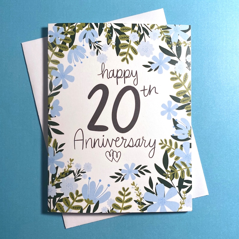 20th Wedding Anniversary Card; 20 Years Married Gift - Etsy