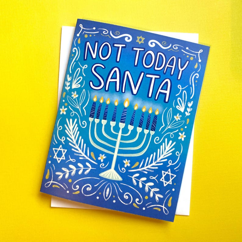 Funny Hanukkah Card: Not Today Santa - Jewish Gift - Etsy