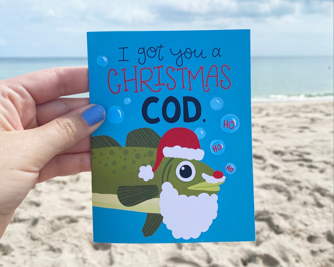 Christmas Cod, Christmas Pun Card, Fishing Christmas Card, Funny ...