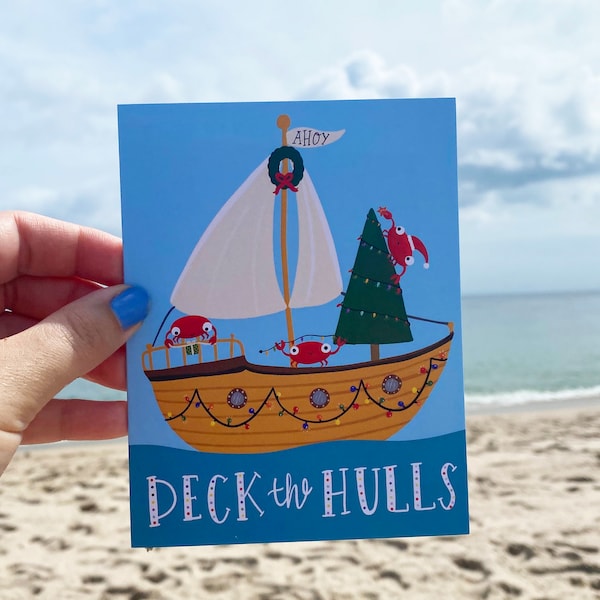 Christmas Nautical Greeting Cards - Etsy