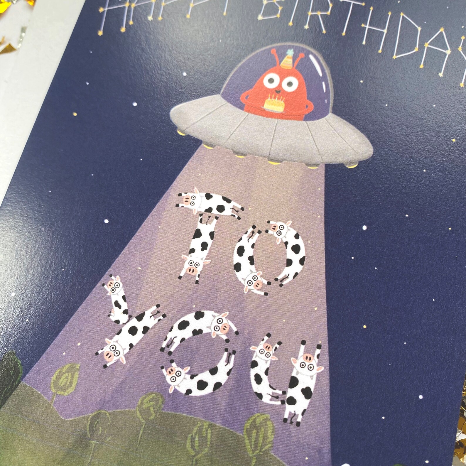 Alien Birthday Card Weird Birthday Card Celestial Birthday - Etsy