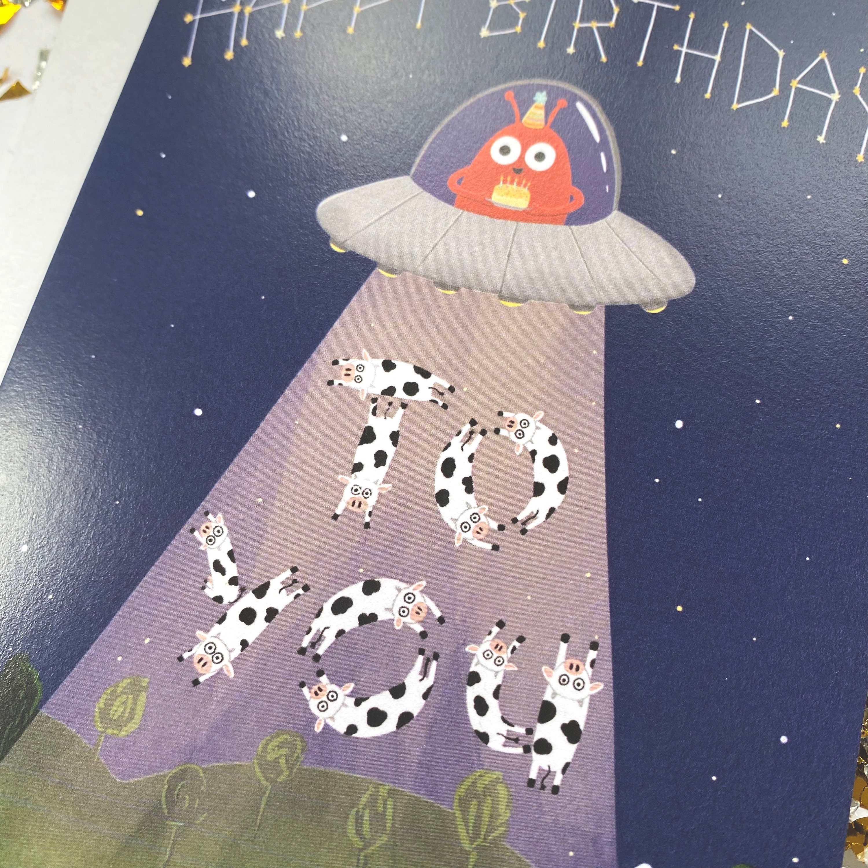 Alien Birthday Card Weird Birthday Card Celestial Birthday - Etsy