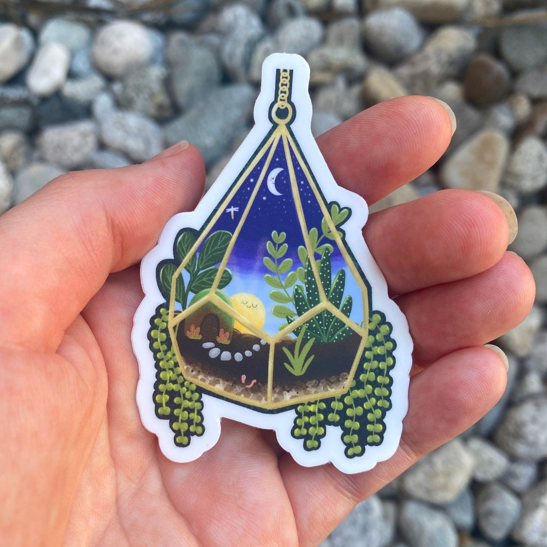 Cute Terrarium Sticker, Plant Stickers for Water Bottle, Plant Laptop ...