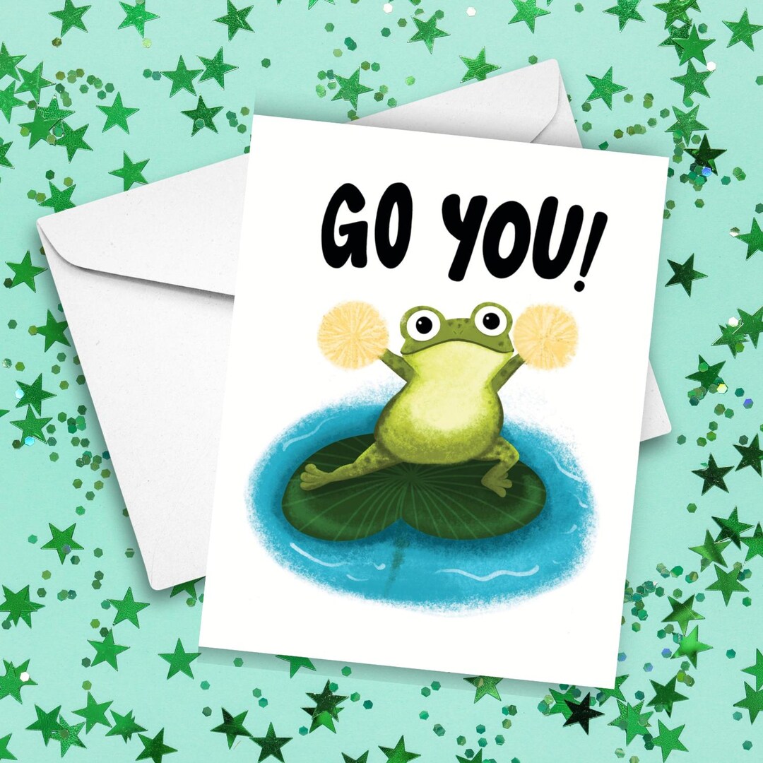 Frog Congratulations Card: Go You, New Job Gift - Etsy