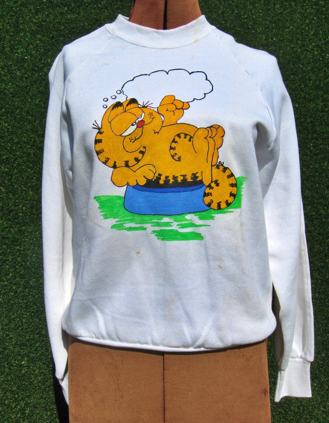 90's GARFIELD Bootleg Handmade Sweatshirt With Original - Etsy