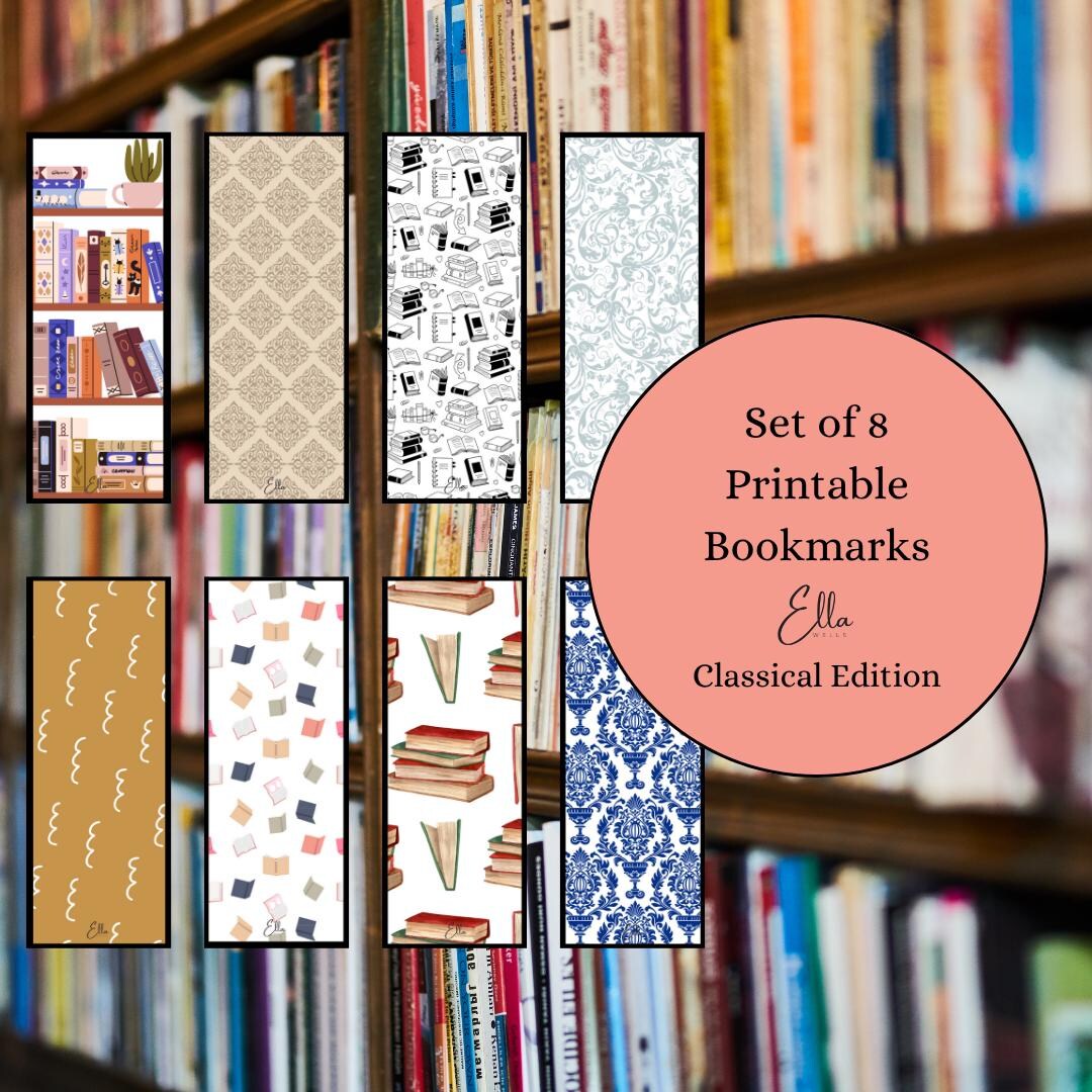 Classic Literature Printable Bookmarks - Etsy