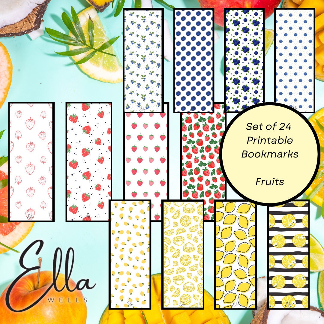 Printable Fruit Bookmarks - Etsy