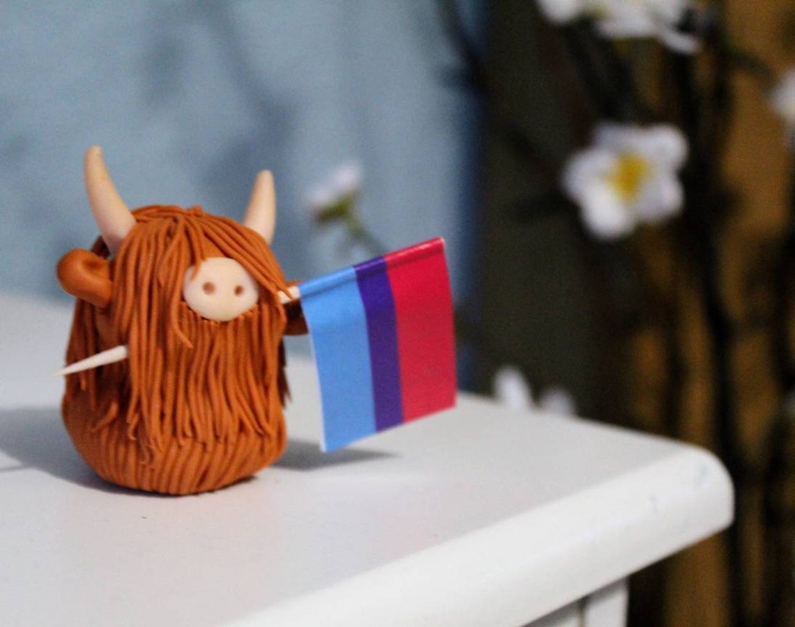 Highland Cow LGBT Flag Pride Figurines Polymer Clay - Etsy