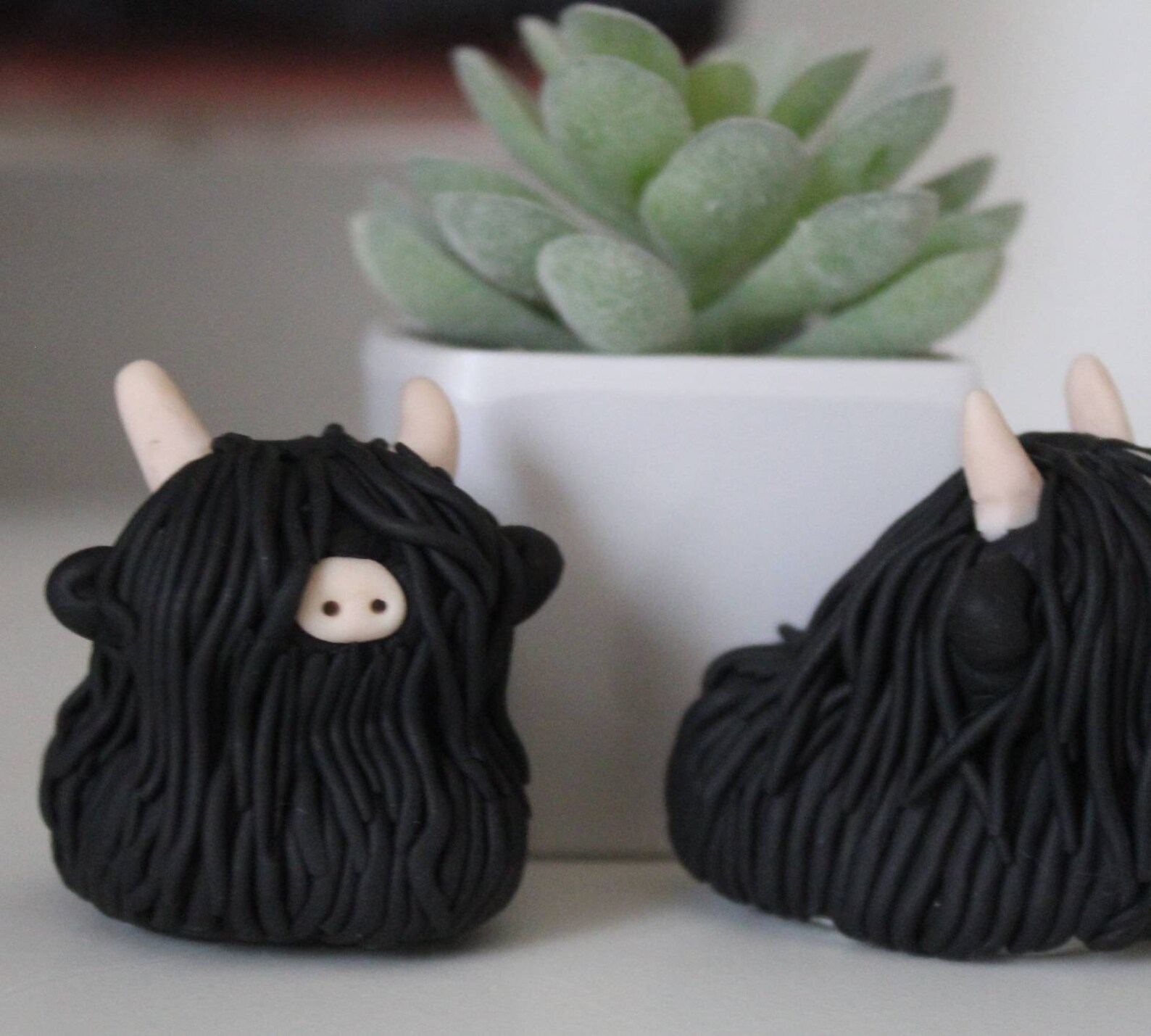 Highland Cow Figurines | Polymer Clay Handmade Ornament | Gifts for Cow ...