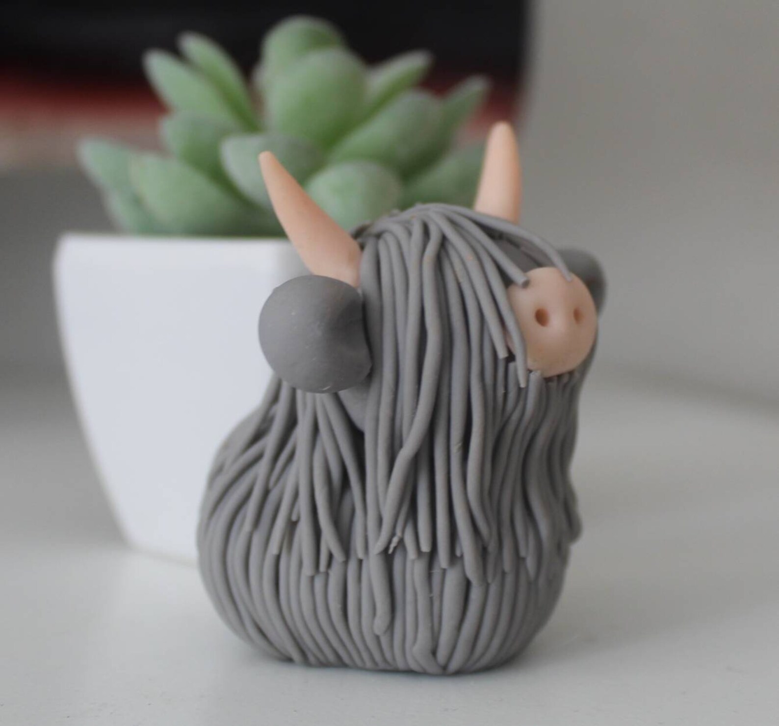 Highland Cow Figurines Polymer Clay Handmade Ornament - Etsy