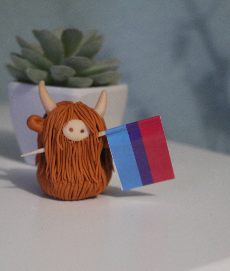 Highland Cow LGBT Flag Pride Figurines Polymer Clay - Etsy