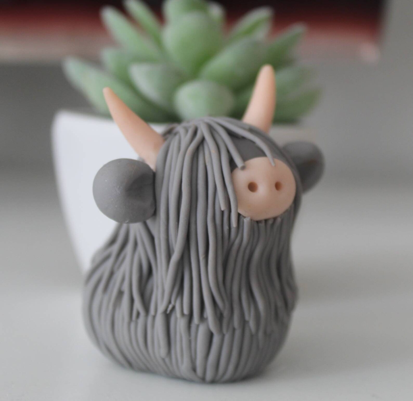 Highland Cow Figurines | Polymer Clay Handmade Ornament | Gifts for Cow ...