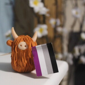 Highland Cow LGBT Flag Pride Figurines Polymer Clay - Etsy