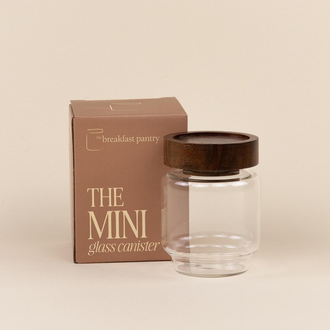 Mini Glass Canister With Acacia Wood Lid, Kitchen Pantry Storage (140ml ...