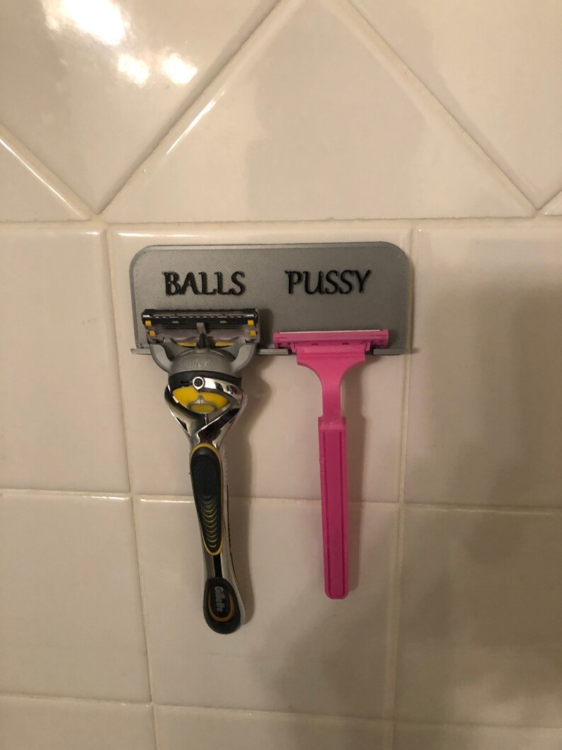 Razor Holder Black Lettering balls and Pussy - Etsy