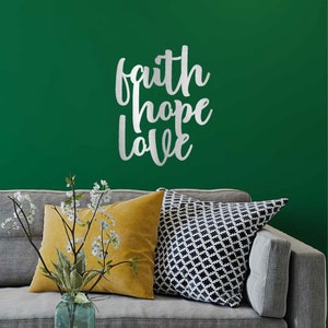 Faith Hope Love Script Indoor Outdoor Steel Wall Sign Wedding - Etsy