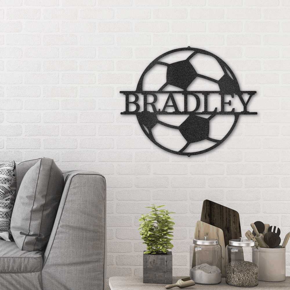 Soccer Ball Custom Name Steel Wall Sign Sports Metal Art | Etsy