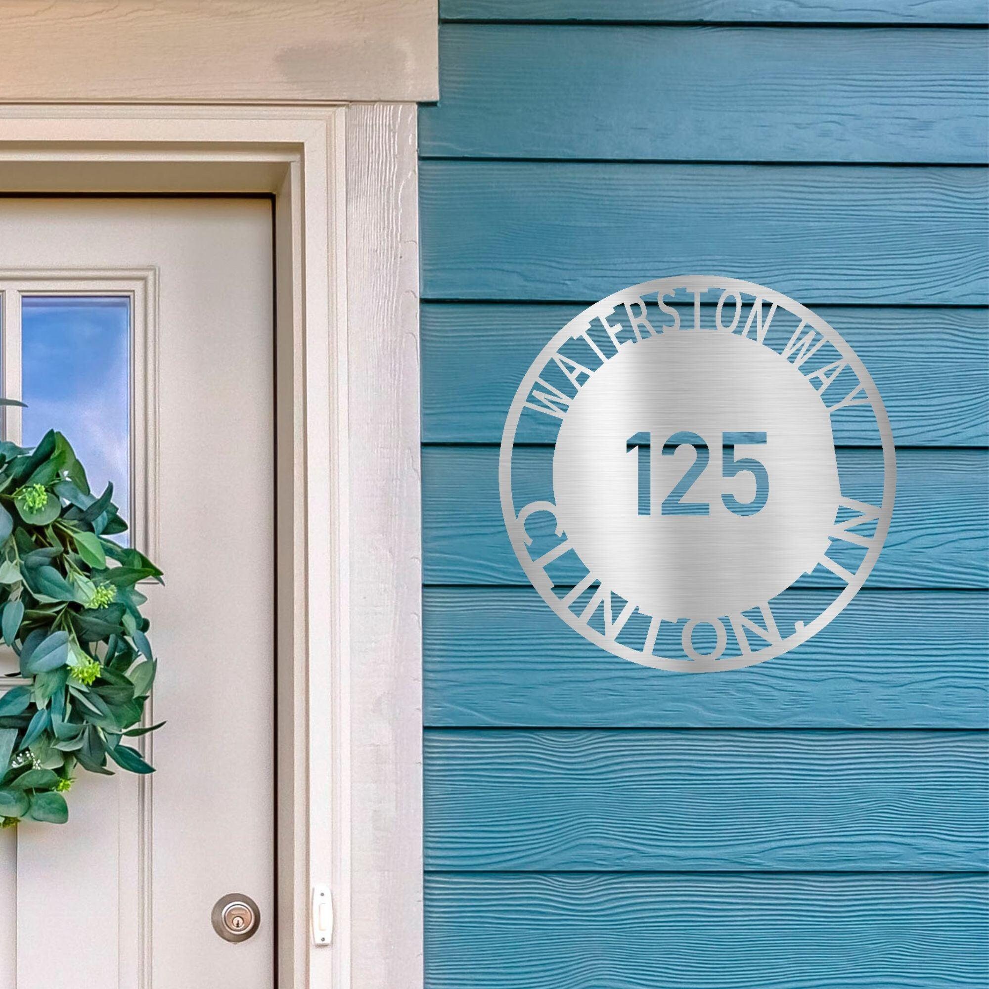Bold Circle Number Name Address Personalized Indoor Outdoor - Etsy