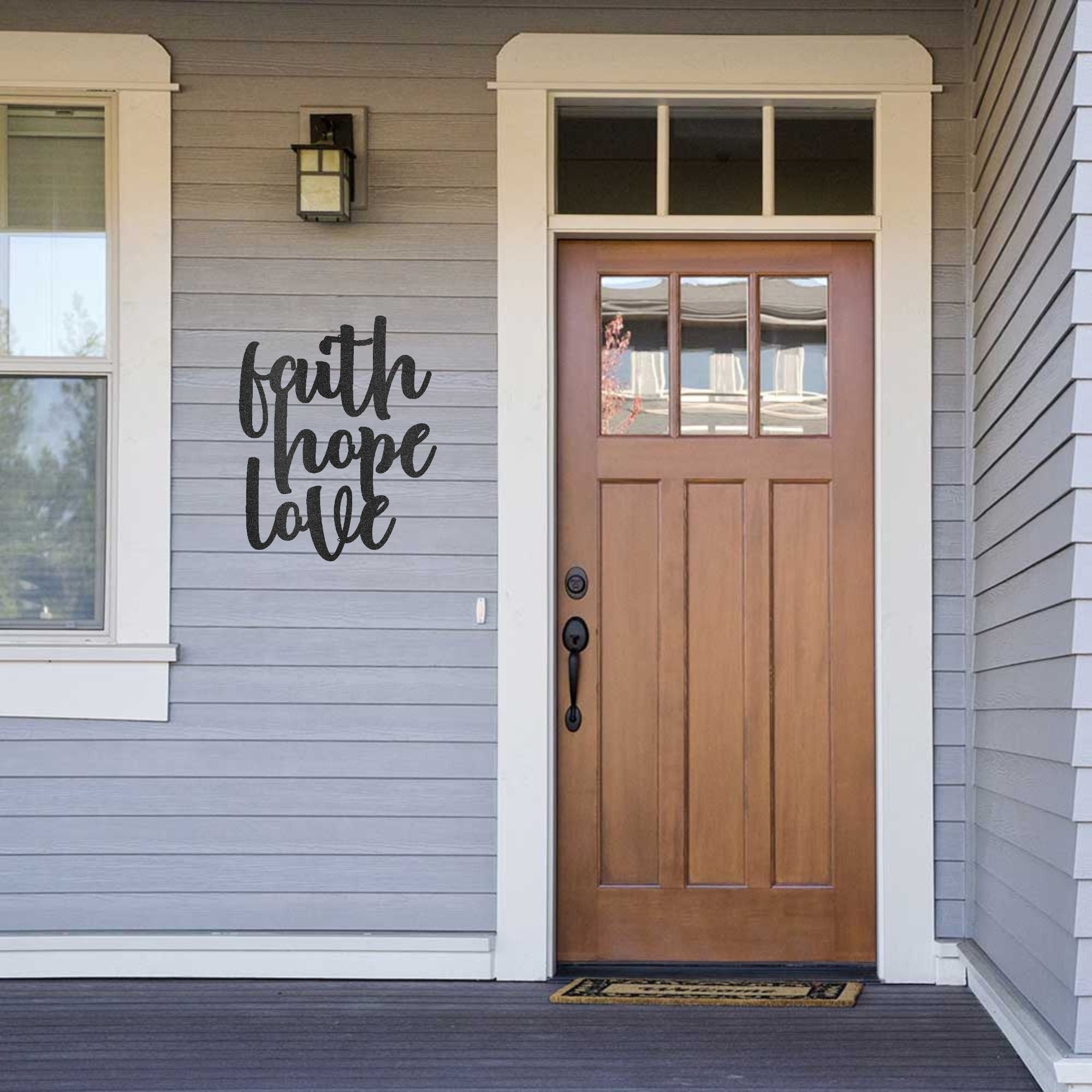 Faith Hope Love Script Indoor Outdoor Steel Wall Sign Wedding - Etsy