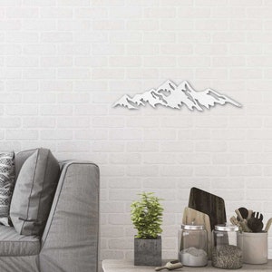 Mountain Ridge Indoor Outdoor Steel Wall Sign Art Rustic Lodge Home ...