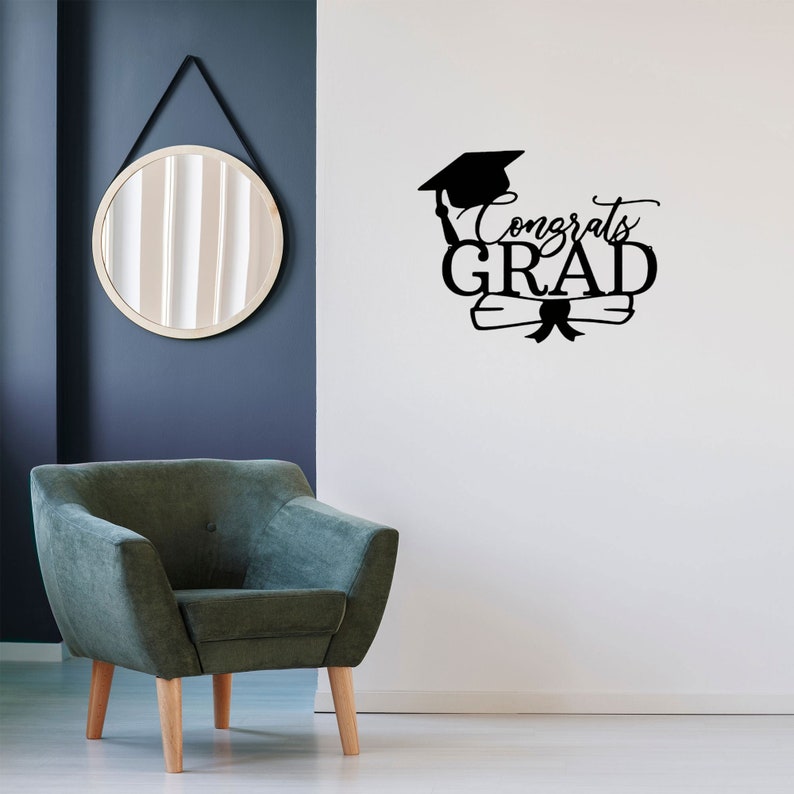Graduation Gift Congrats Grad Cap and Diploma Metal Art Steel - Etsy