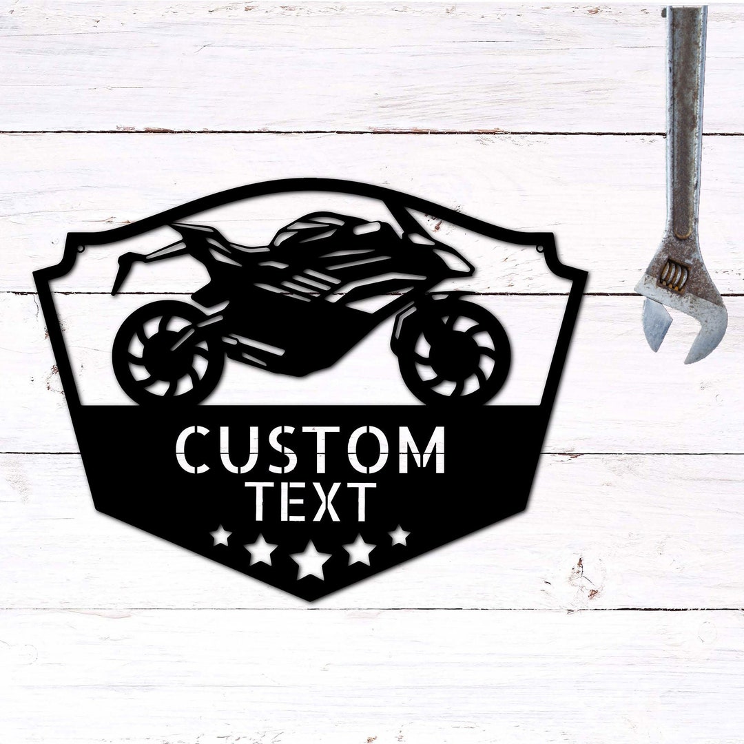 Personalized Motorcycle Indoor Outdoor Steel Wall Sign Gift for Biker ...