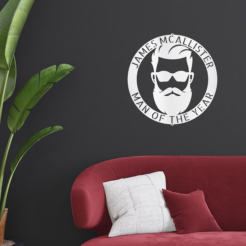 Manly Monogram Personalized Steel Sign Wall Art Birthday - Etsy