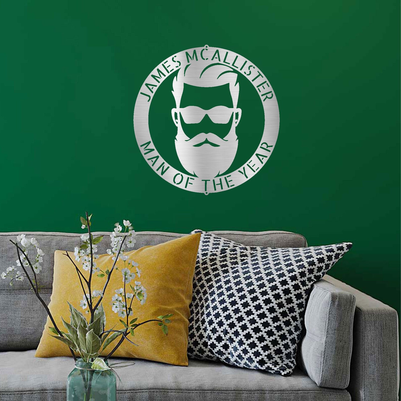 Manly Monogram Personalized Steel Sign Wall Art Birthday - Etsy