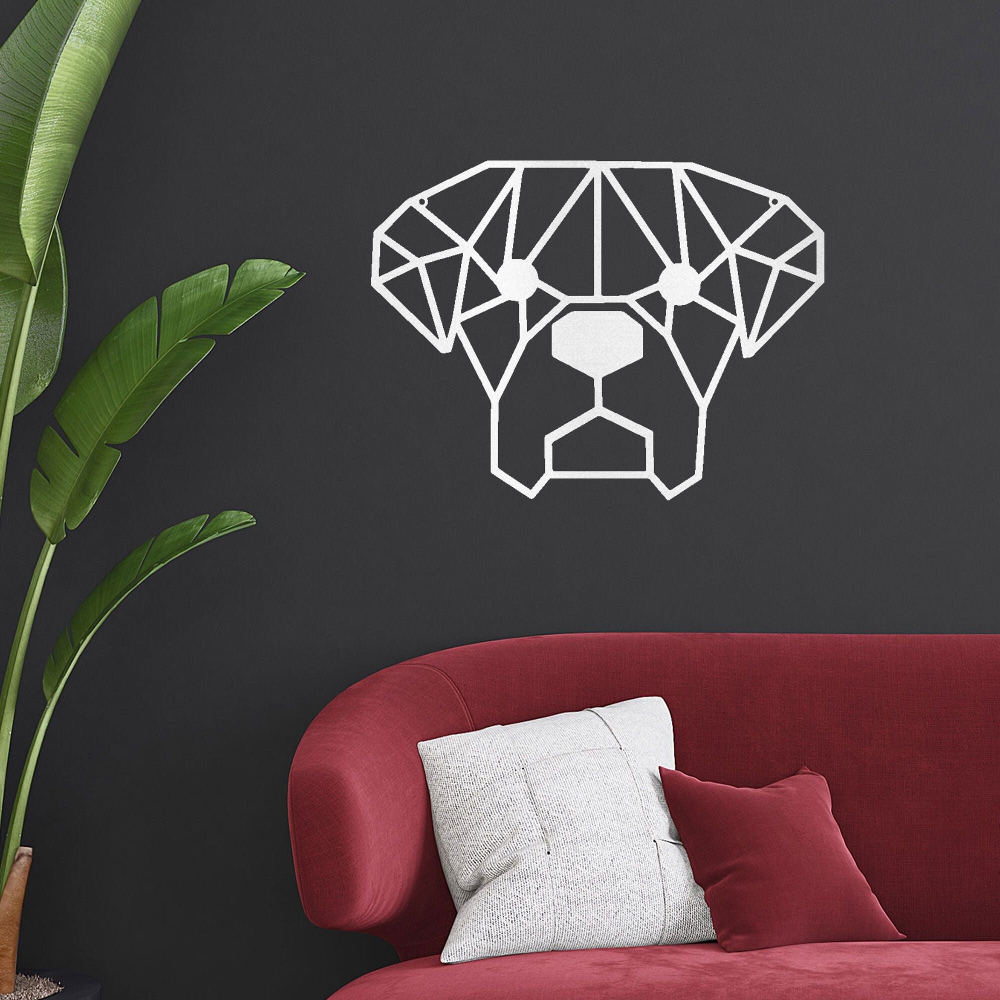 Dog Geometric Metal Art Wall Sign Man Cave Nursery Office Kid - Etsy