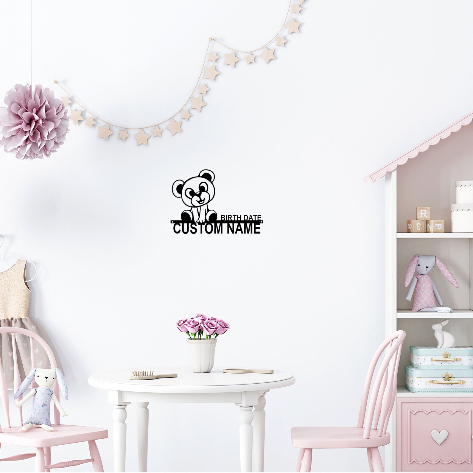 Teddy Bear Monogram Personalized Indoor Outdoor Steel Wall - Etsy