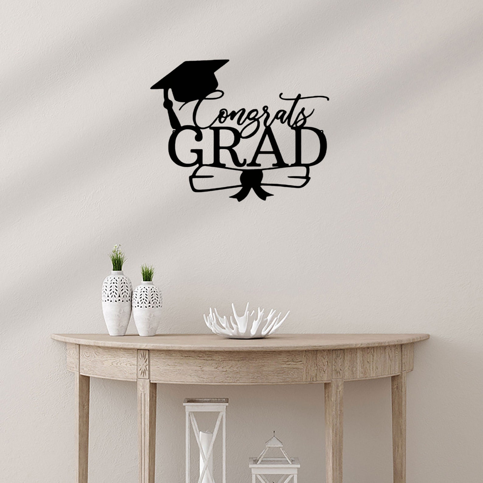 Graduation Gift Congrats Grad Cap and Diploma Metal Art Steel - Etsy
