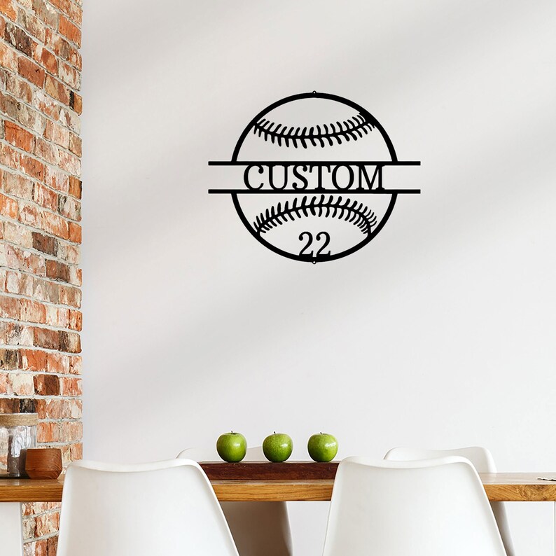 Baseball Custom Name and Number Metal Art Wall Sign Man Cave - Etsy