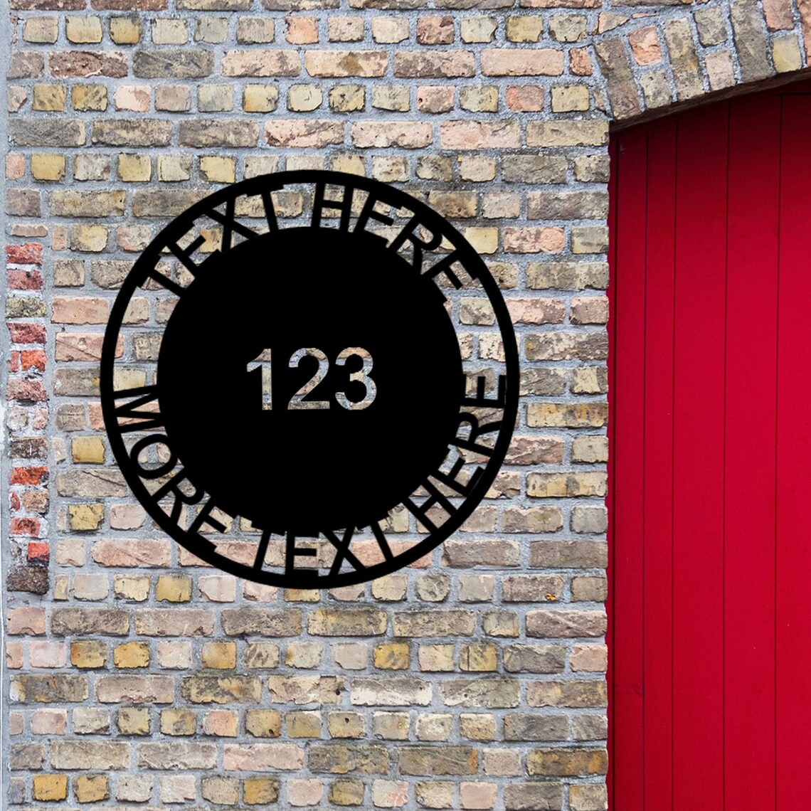 Bold Circle Number Name Address Personalized Indoor Outdoor - Etsy