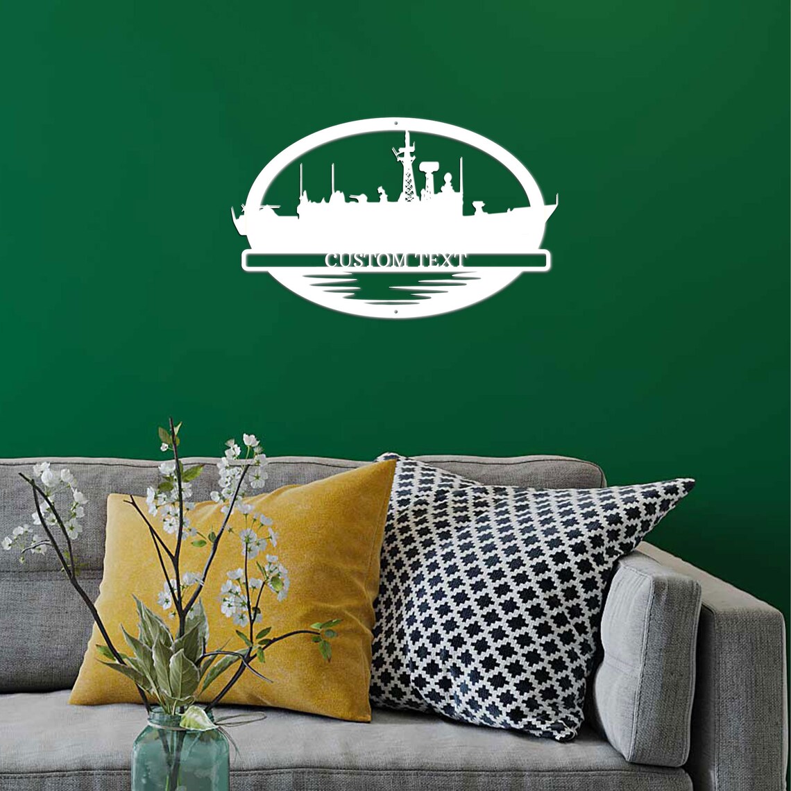 Battleship USS Mccluskey Silhouette Custom Metal Art Wall Sign - Etsy