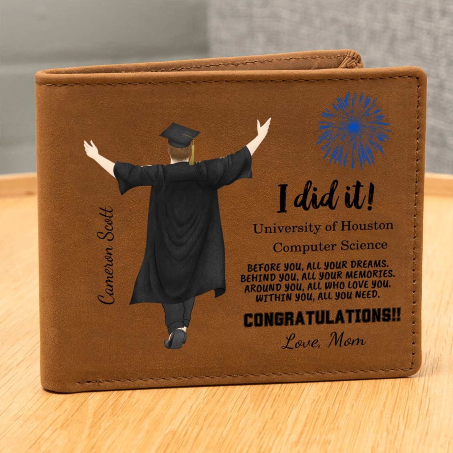 Son Custom Graduation Leather Wallet Personalized Gift Class of 2023 ...