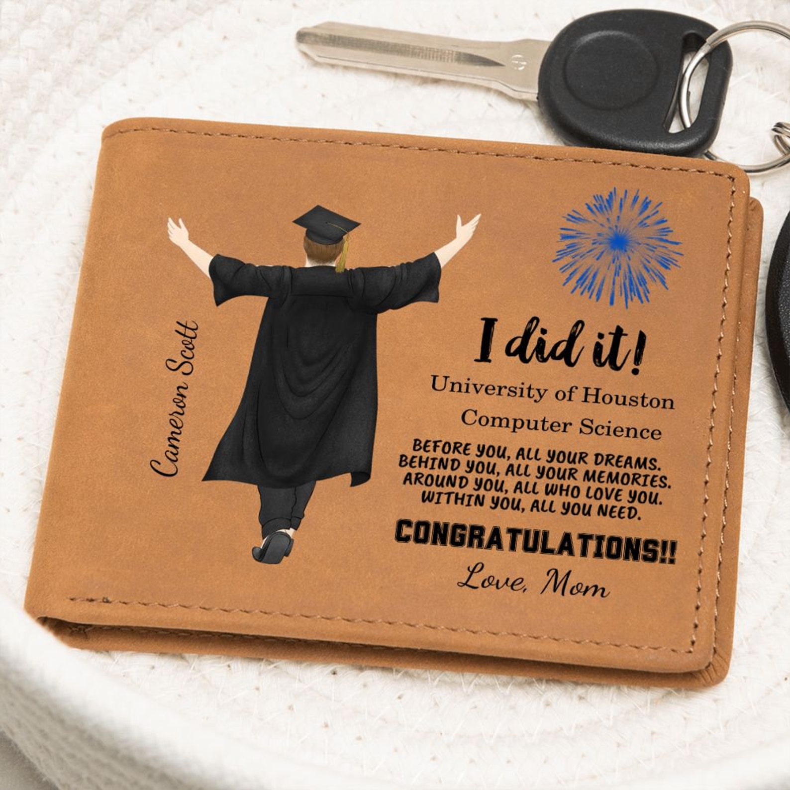 Son Custom Graduation Leather Wallet Personalized Gift Class of 2023 ...