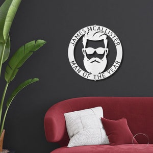 Manly Monogram Personalized Steel Sign Wall Art Birthday Father's Day ...