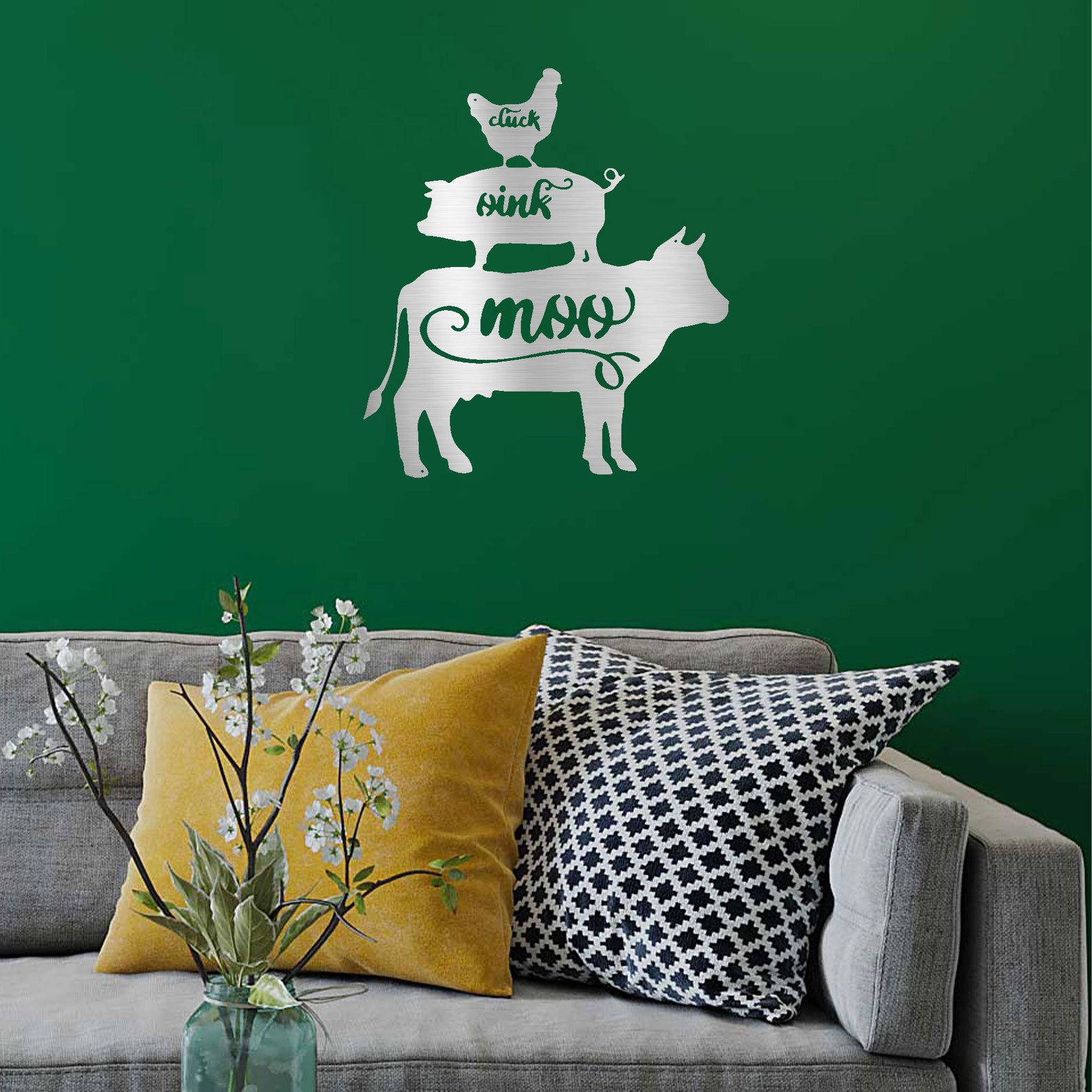 Farm Animals Metal Art Wall Sign Rustic Farmhouse Home Décor - Etsy