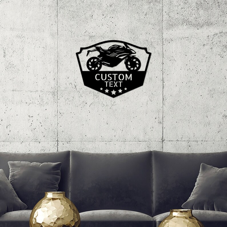 Personalized Motorcycle Indoor Outdoor Steel Wall Sign Gift for Biker ...